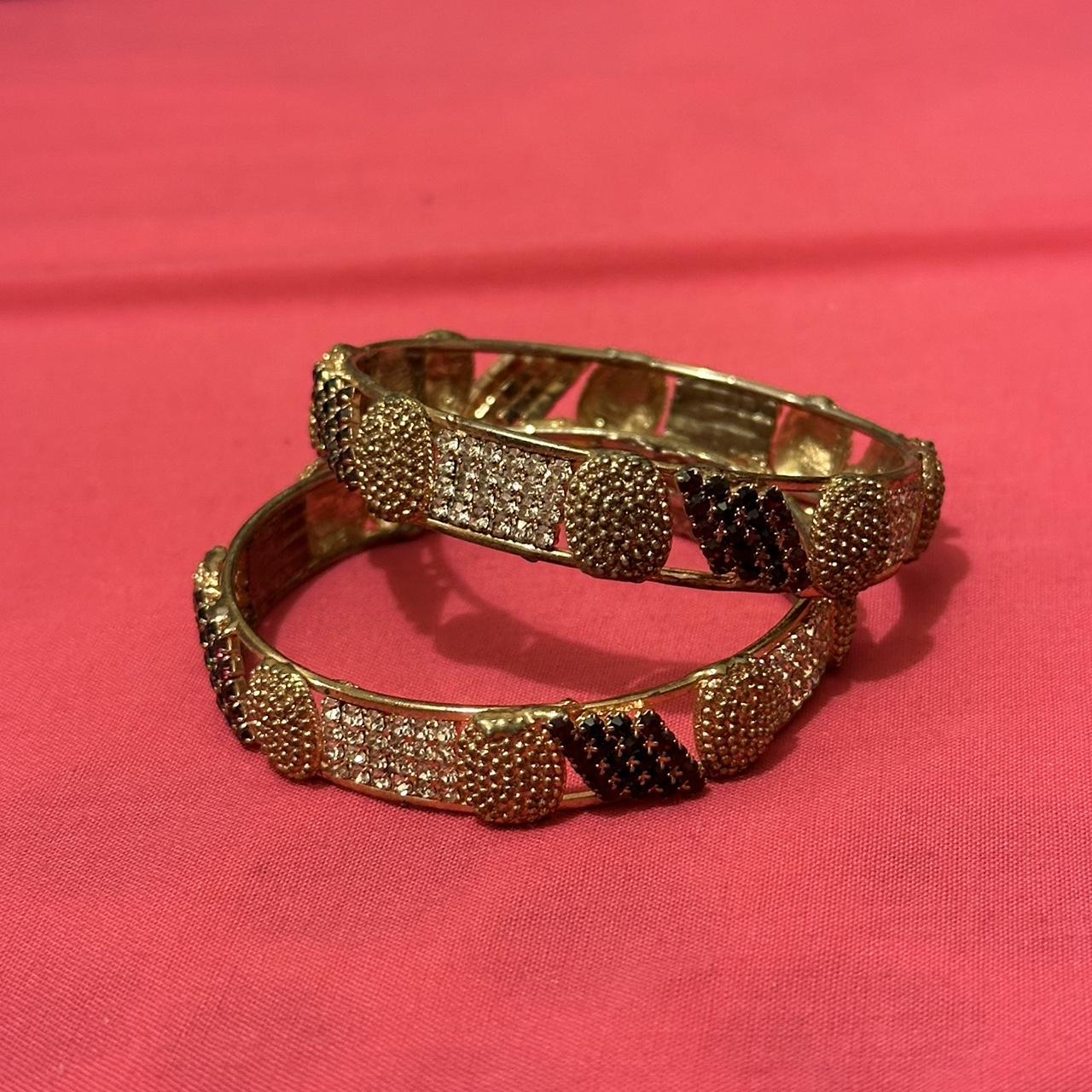Gold and multicolour bangle bracelet #jewellery... | Depop
