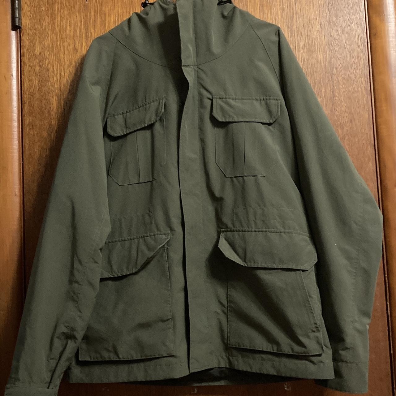 Uniqlo army green jacket Lightweight Wind proof... - Depop