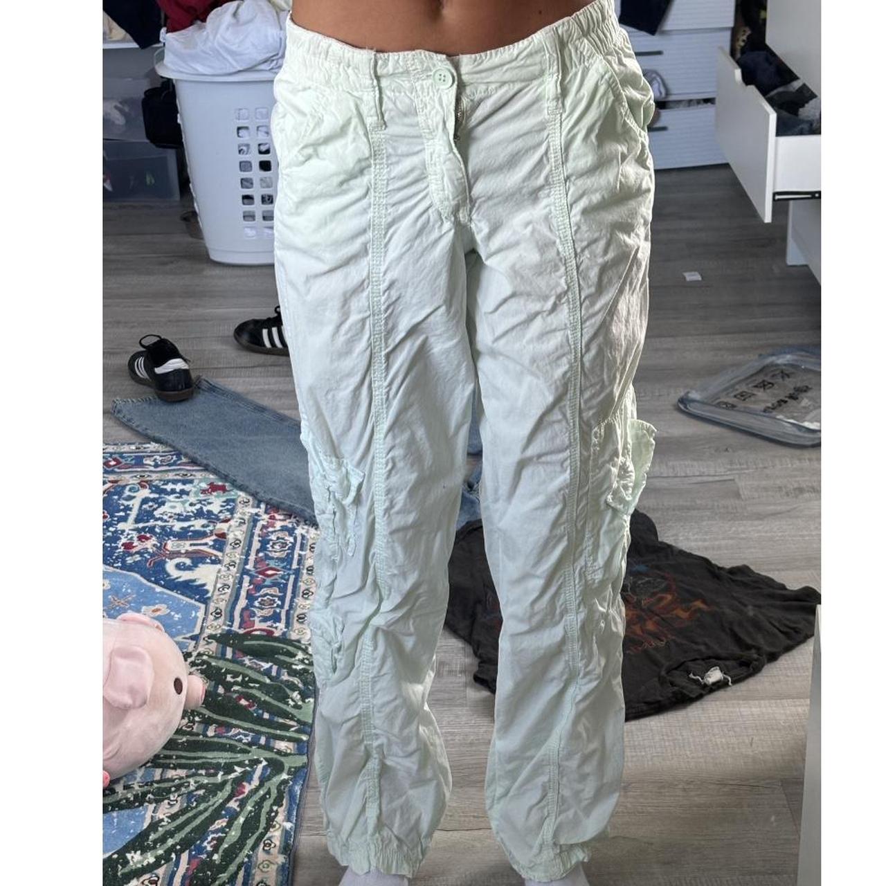 light blue/light green BDG cargo pants size extra small - Depop