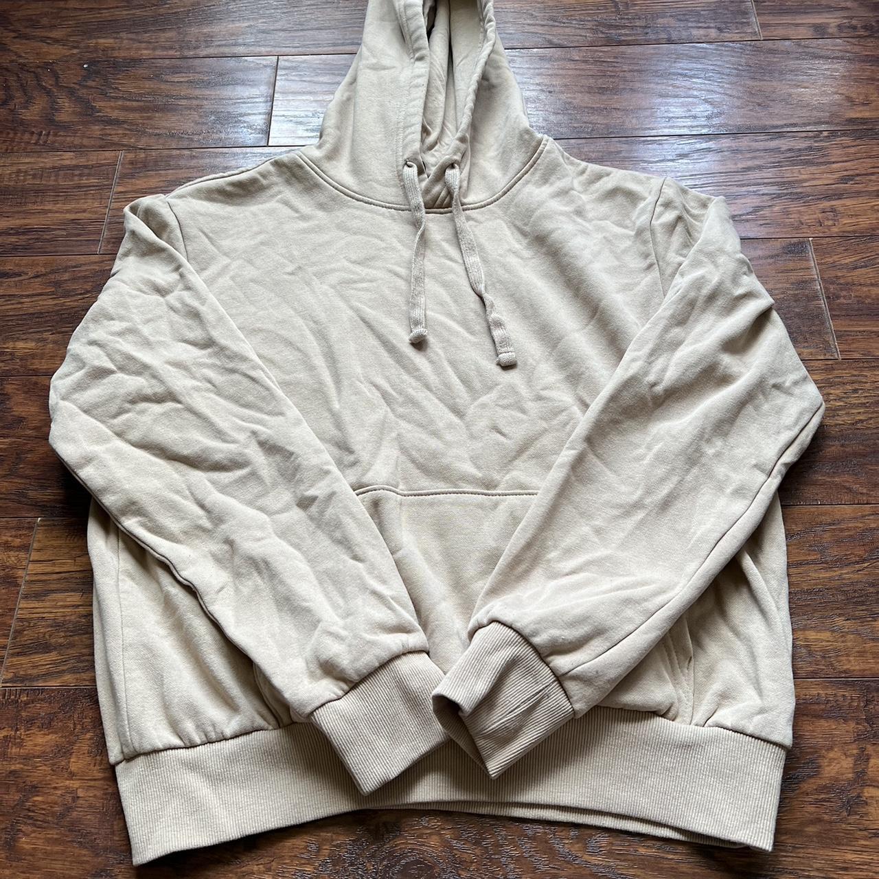 h&m hoodie brownish tanish color a good basic and... - Depop