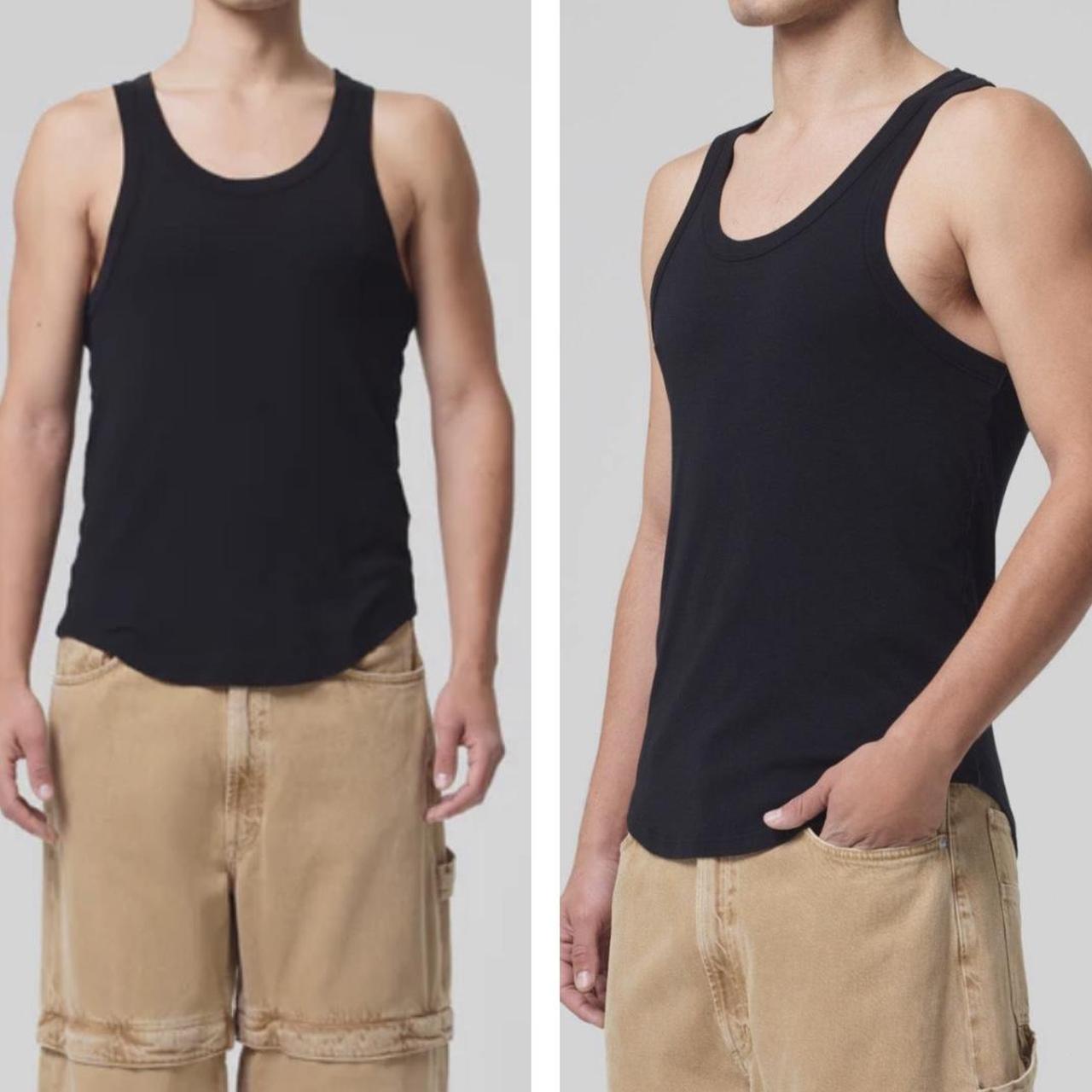 AGOLDE Morris Tank Mans Top Size Medium Dark Grey... - Depop