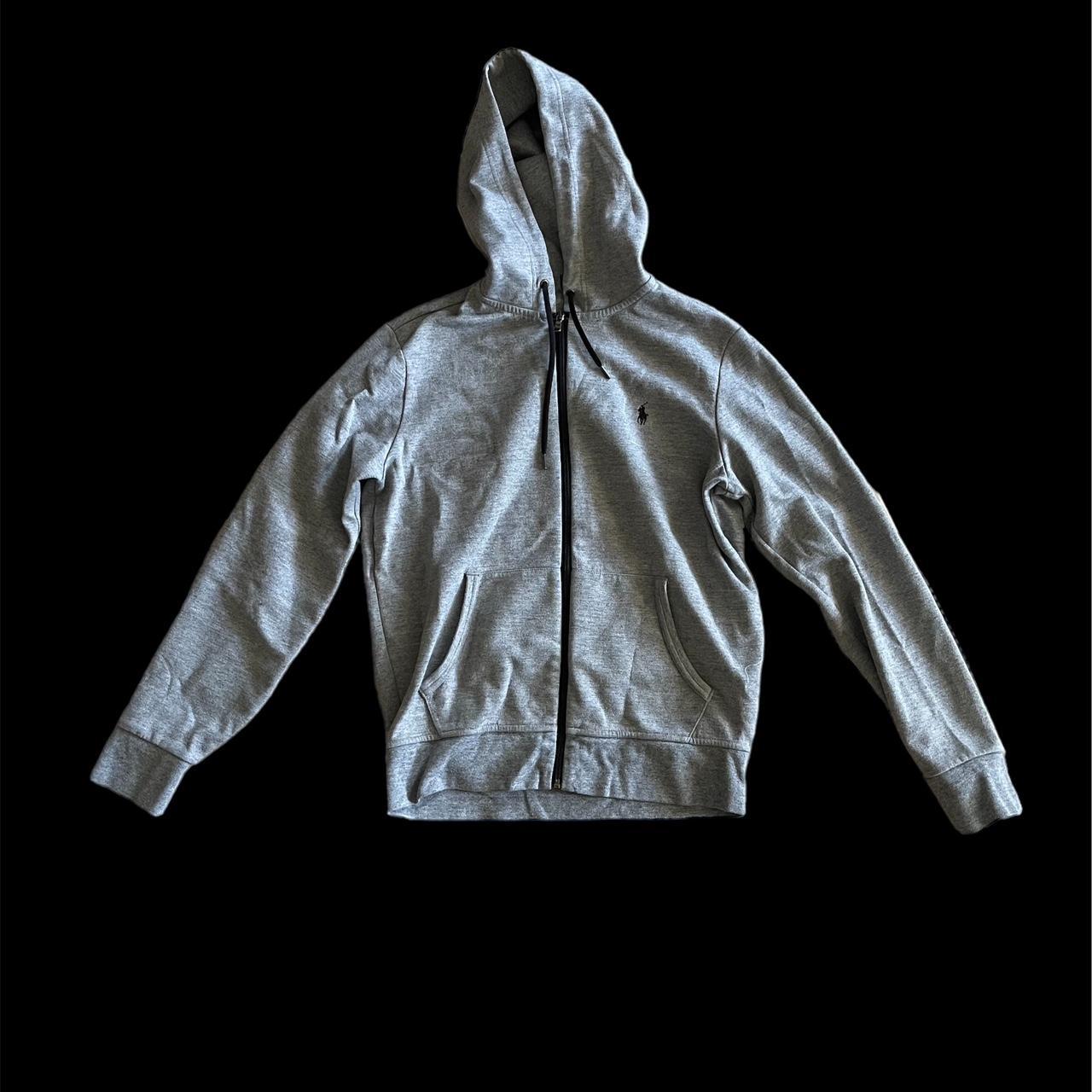 Grey Polo Zip Up Jacket Size: M Measurements: pit to... - Depop