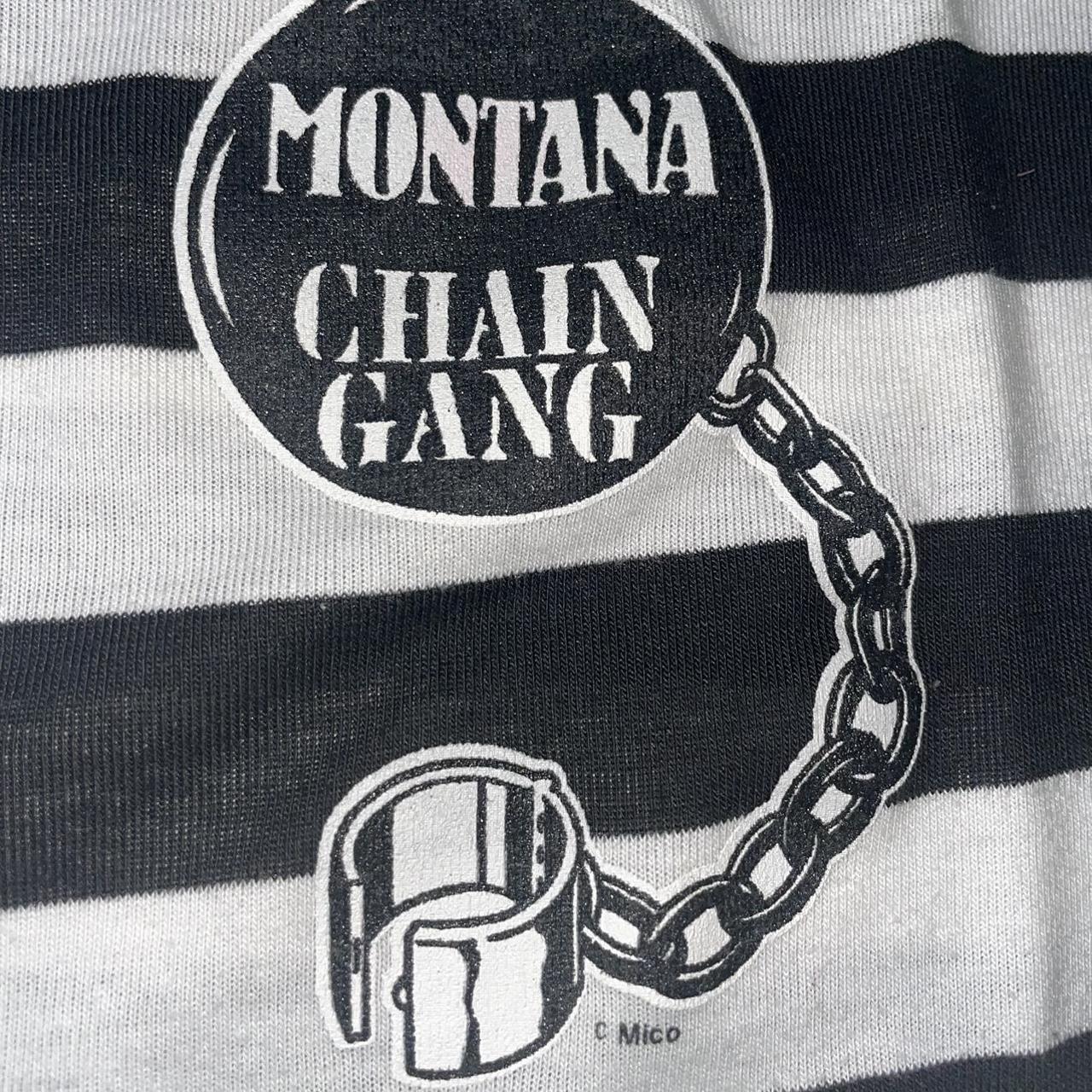 Vintage Single Stitch Montana Chain Gang Prison T-shirt - Depop