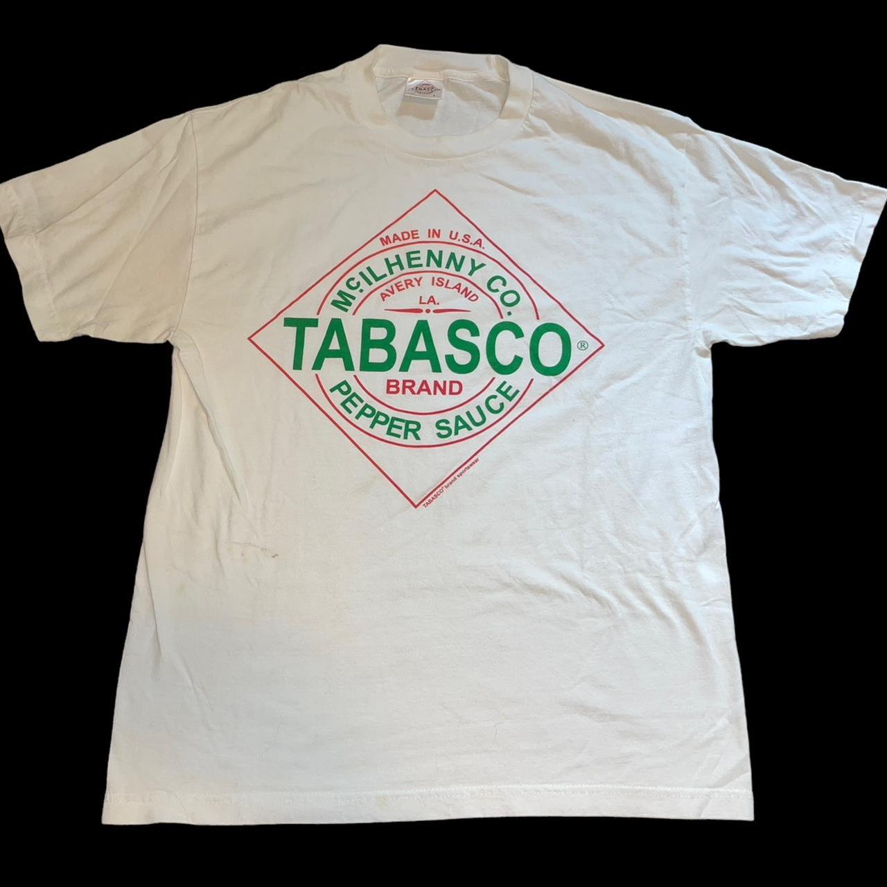 Vintage Tabasco T-shirt. Minor Stain - Depop