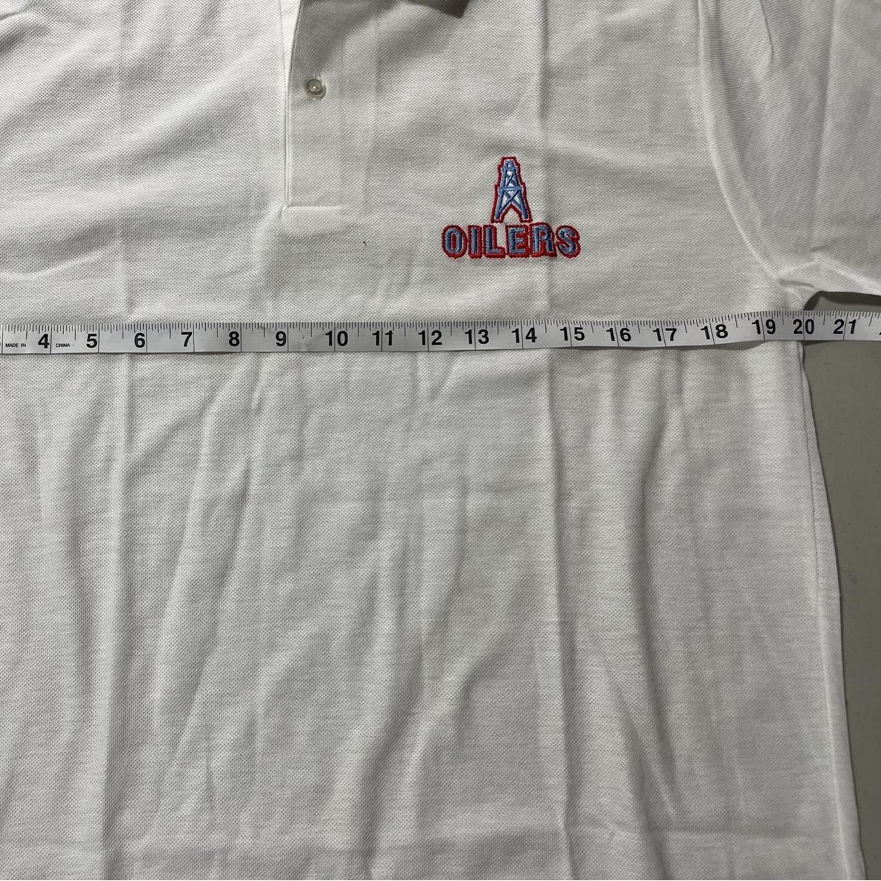 Vintage Houston Oilers Logo 7 Polo Style Shirt - Depop