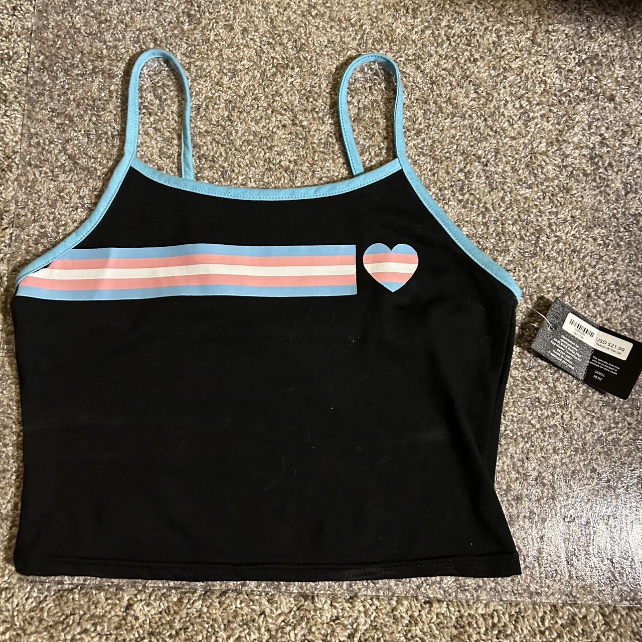 Transgender spaghetti strap tank crop top , size... - Depop