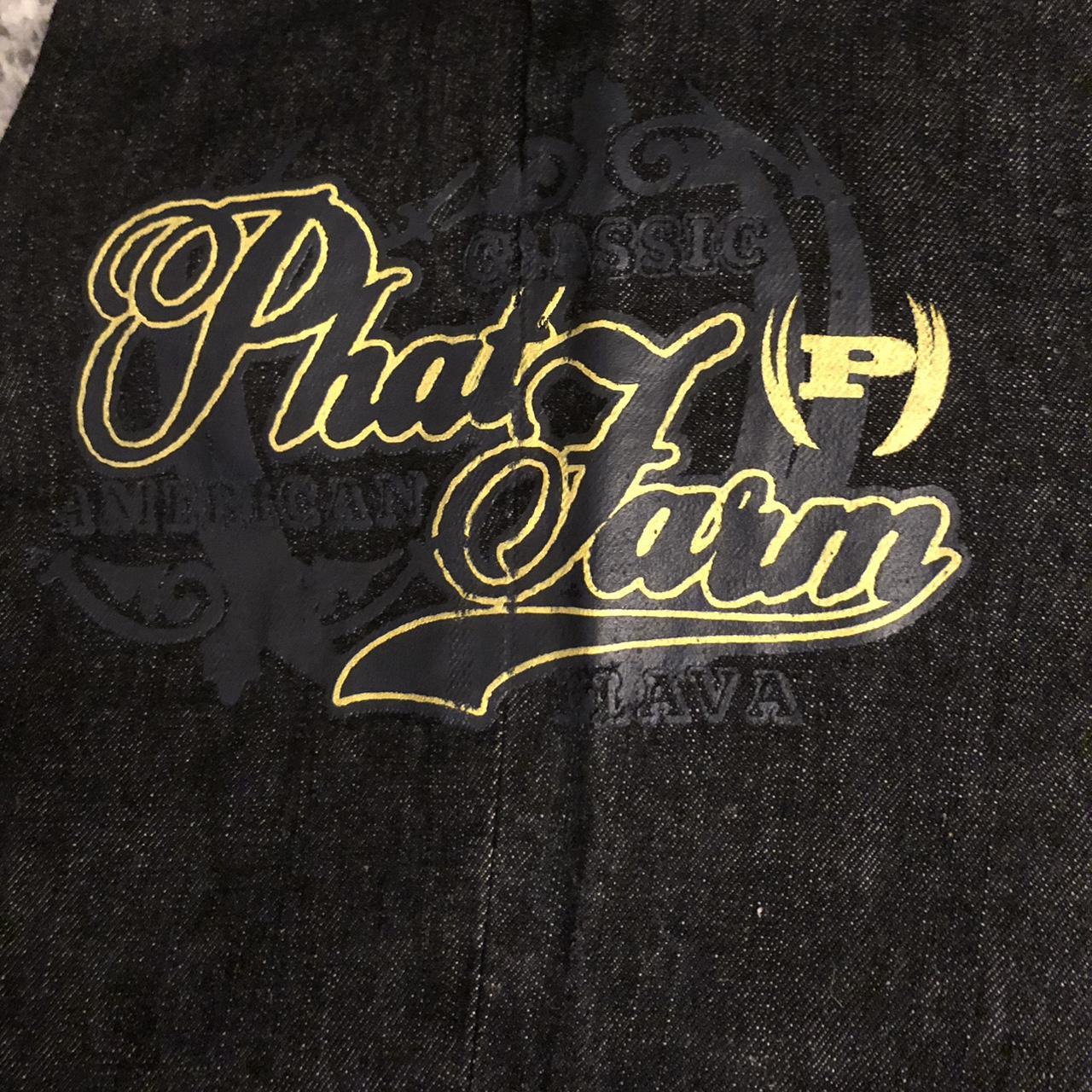 phat farm jeans with design on side thigh, suuuuper... - Depop