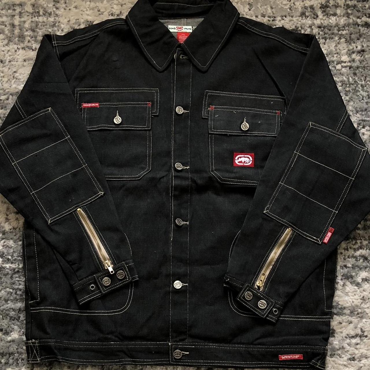 Vintage Ecko Unltd denim jacket size XXL Straight... - Depop