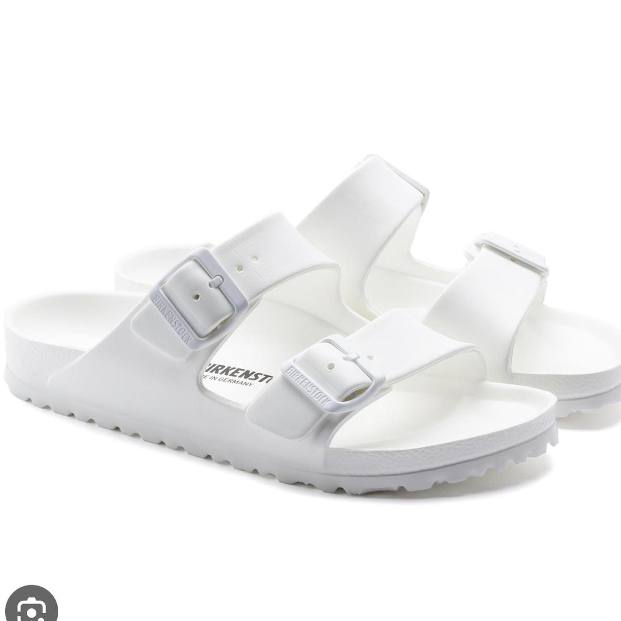 white rubber birks🤍🤍 can be cleaned easily! so cute... - Depop
