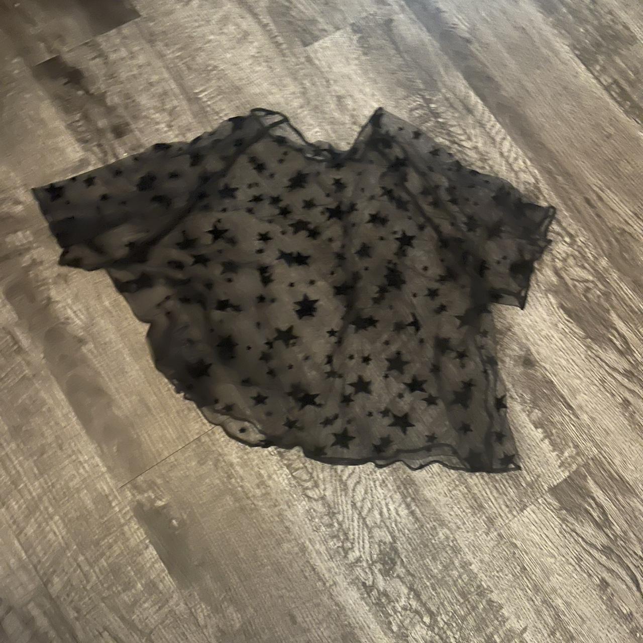 Black mesh star top #goth #grunge | Depop
