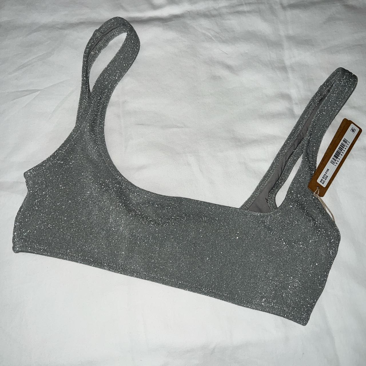 Skims glitter swim thong and scoop neck bra in... - Depop