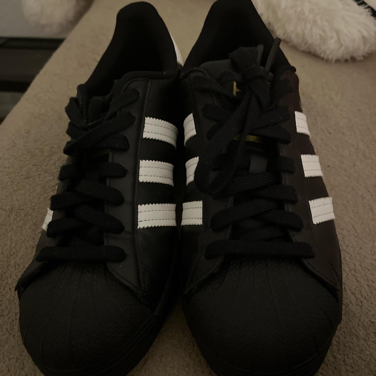 barely worn black adidas superstar shell toes women’s - Depop