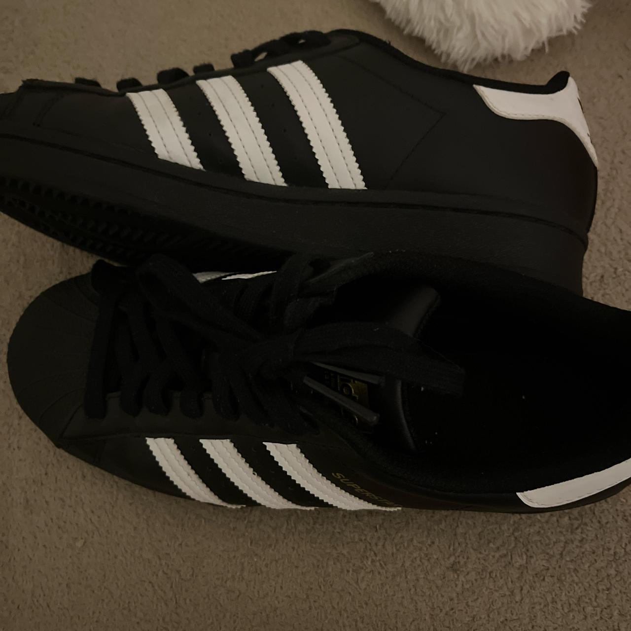 barely worn black adidas superstar shell toes women’s - Depop