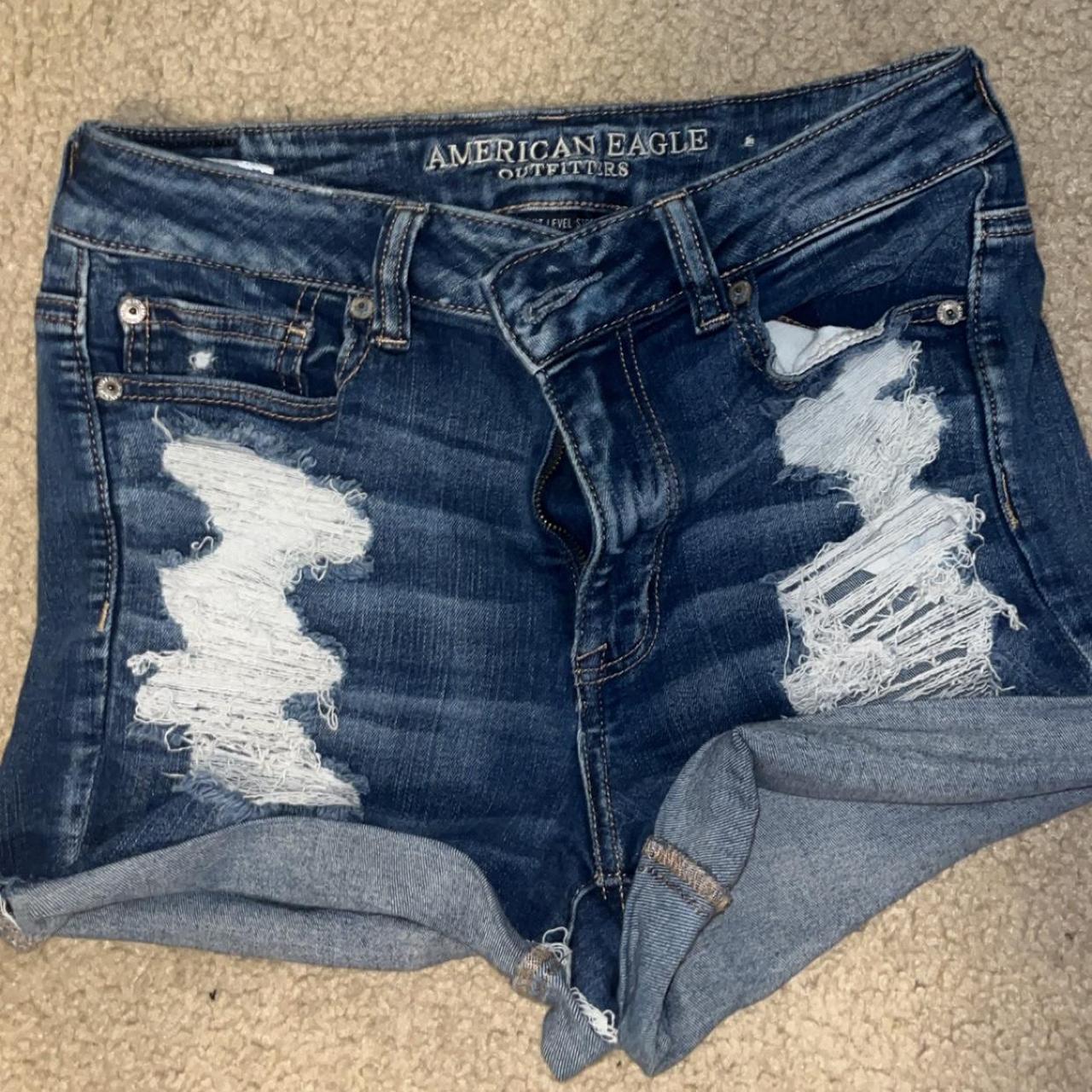 American eagle size 8 shorts with rips - Depop