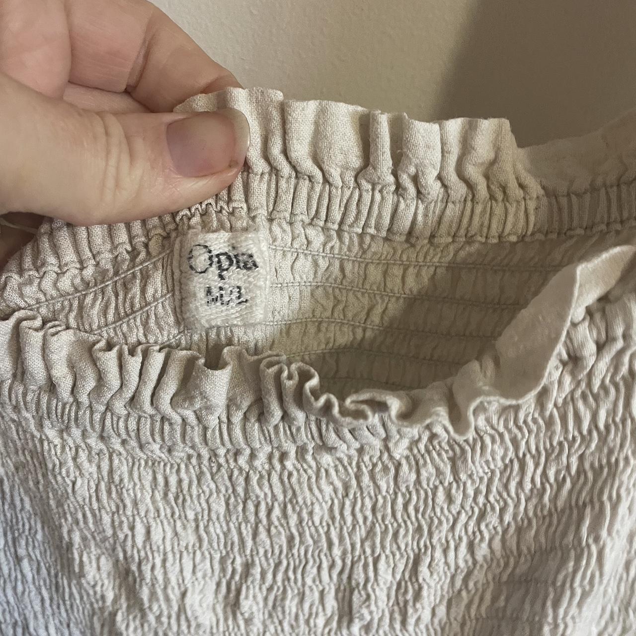 Opia beige dress M/L would fit a S/L Slight thread... - Depop