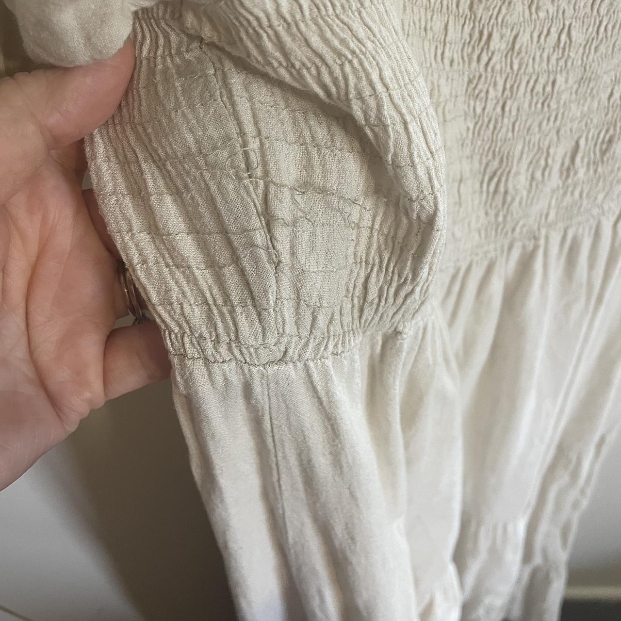 Opia beige dress M/L would fit a S/L Slight thread... - Depop