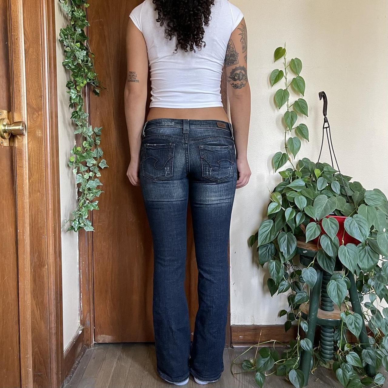 Vintage low rise flare dark Refuge jeans size... | Depop