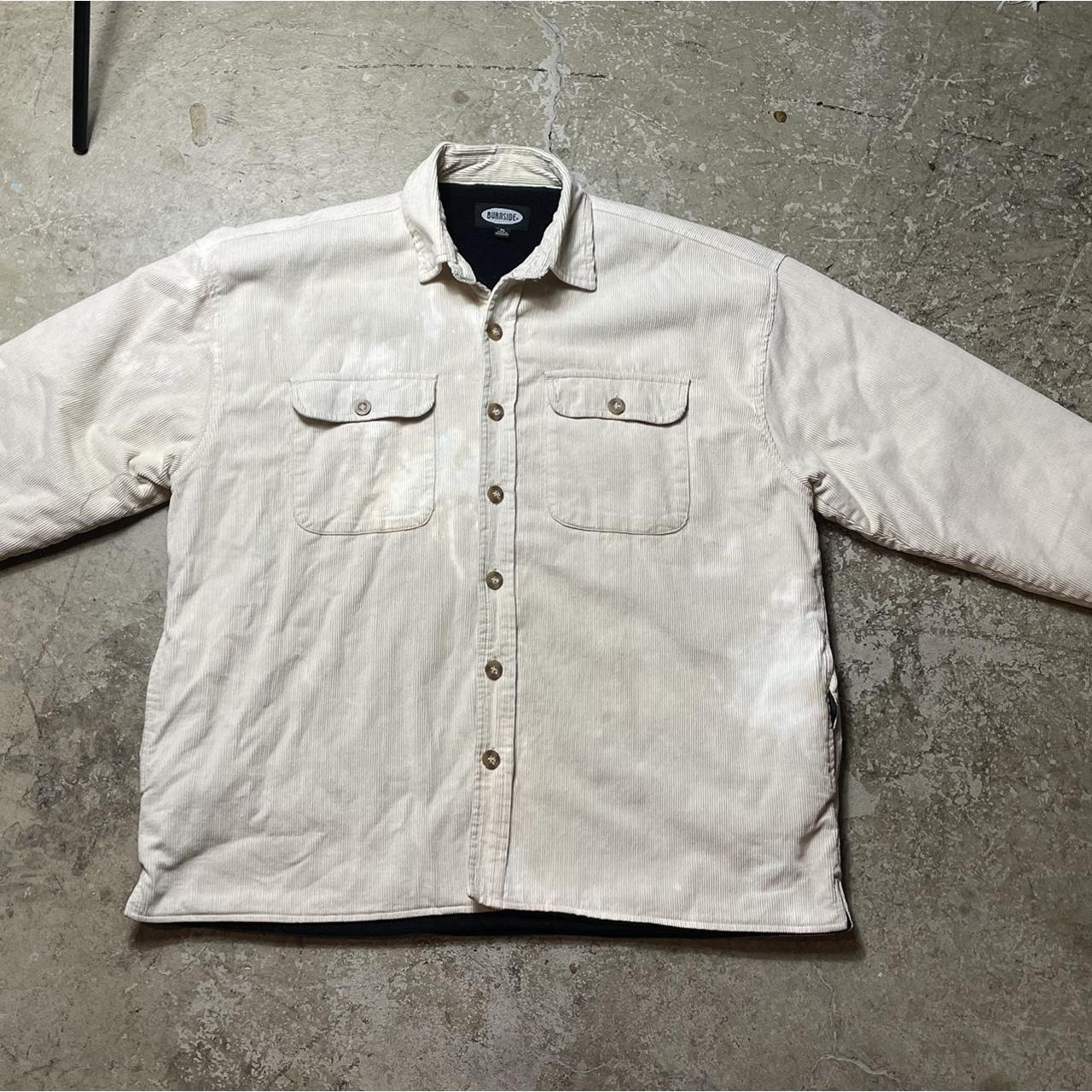 Burnside corduroy jacket with fleece lined inside A... - Depop