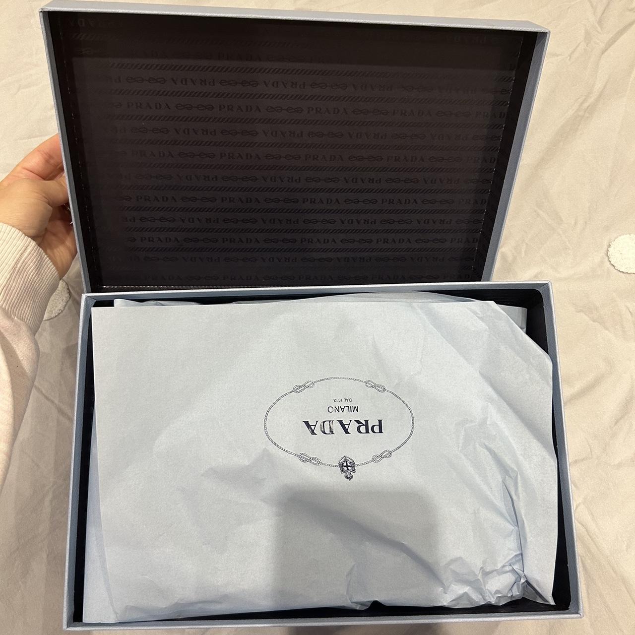 Prada gift box 2023. Size 20.5cm * 30.5cm #prada - Depop