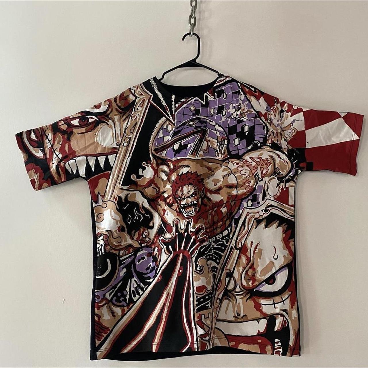 one piece shirt XL screen print denimfish2 - Depop