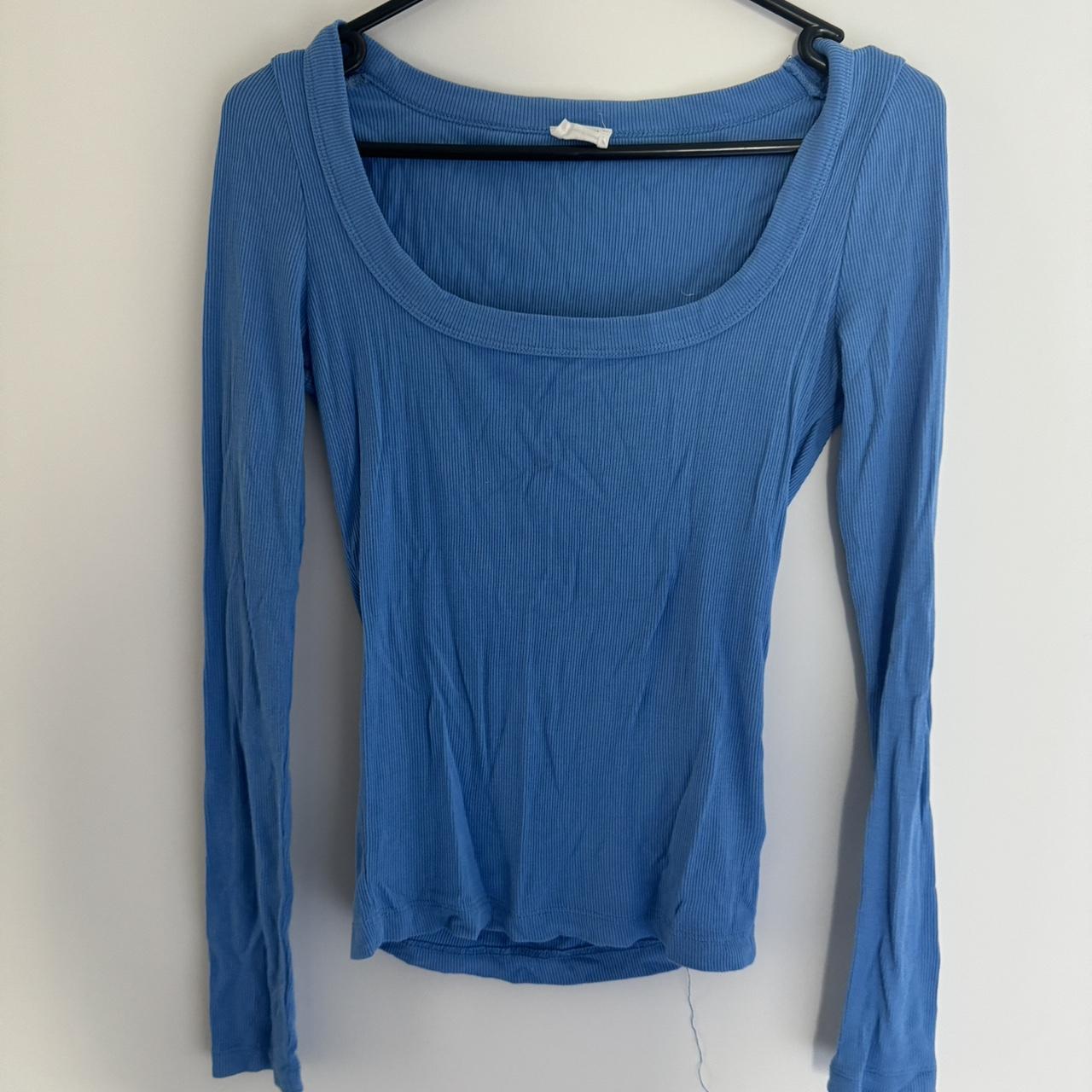 blue scoop supré neck long sleeve - Depop