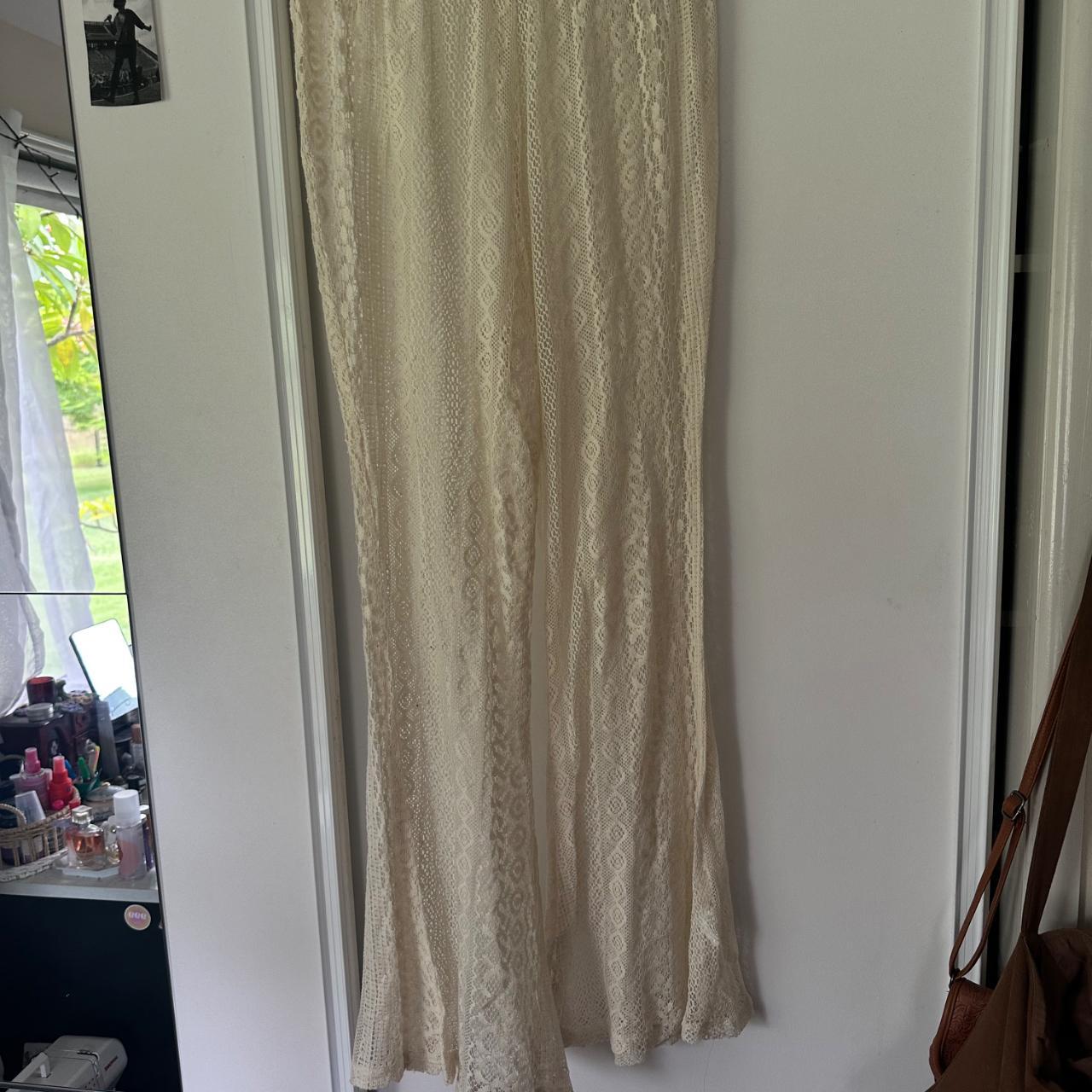 White Lace Flares from Tree of Life 🐚🥥 - never... | Depop