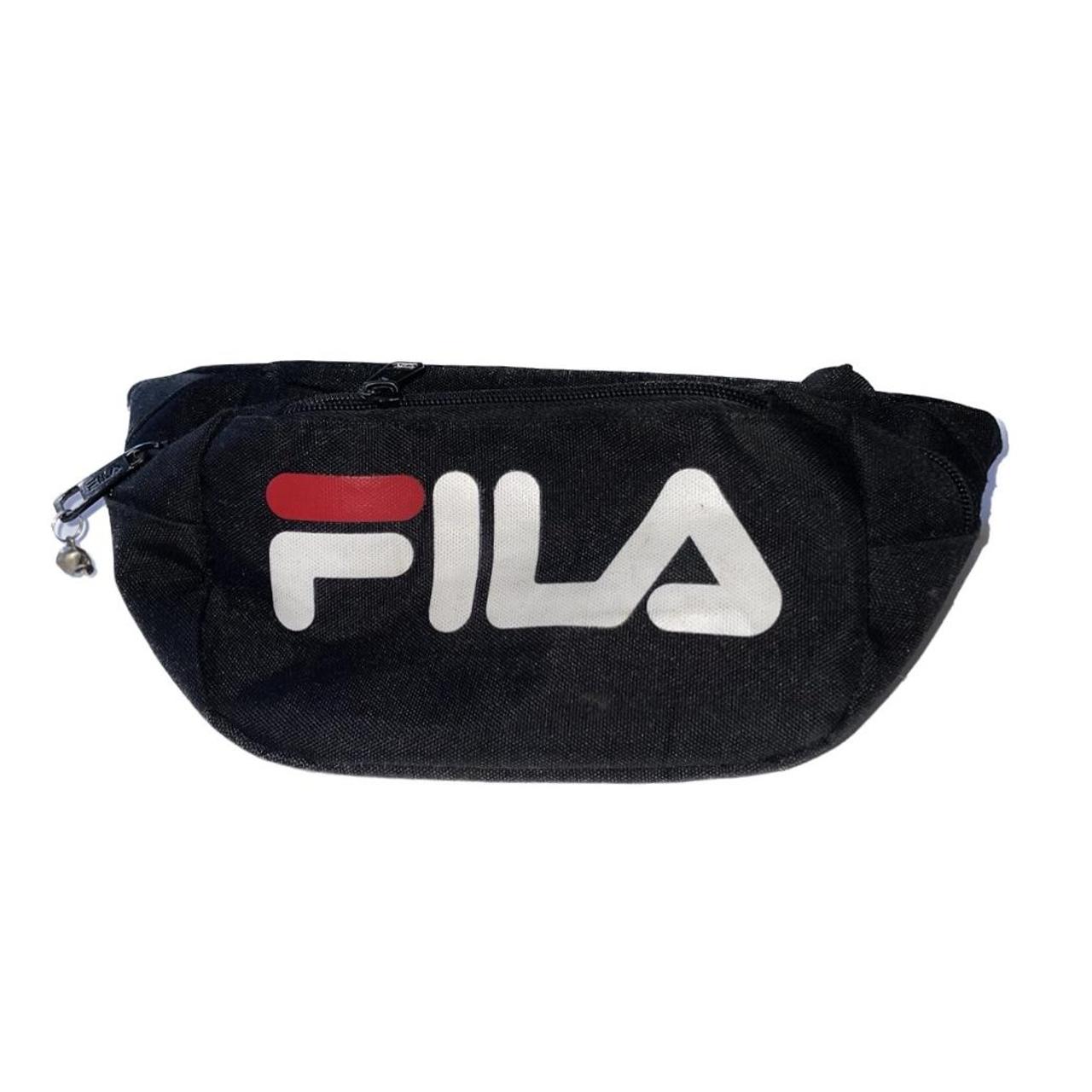 Black Fila bum bag / fanny pack with red and white... - Depop