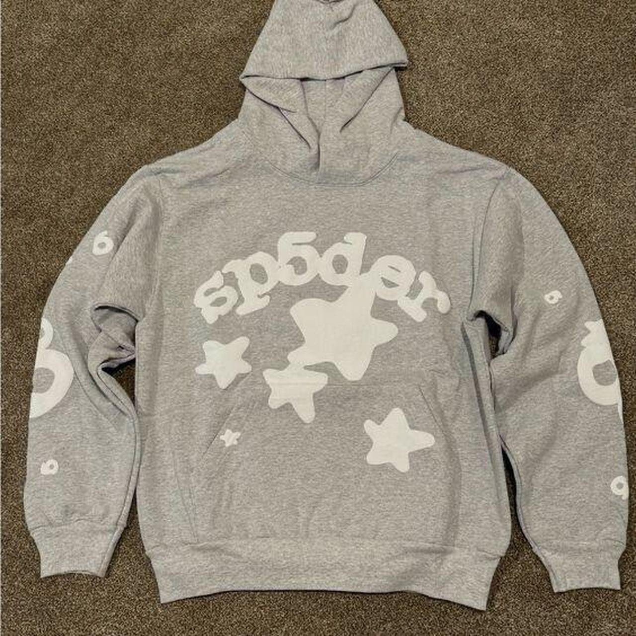 Sp5der/Spider Beluga Grey Hoodie Size Medium Comes... - Depop