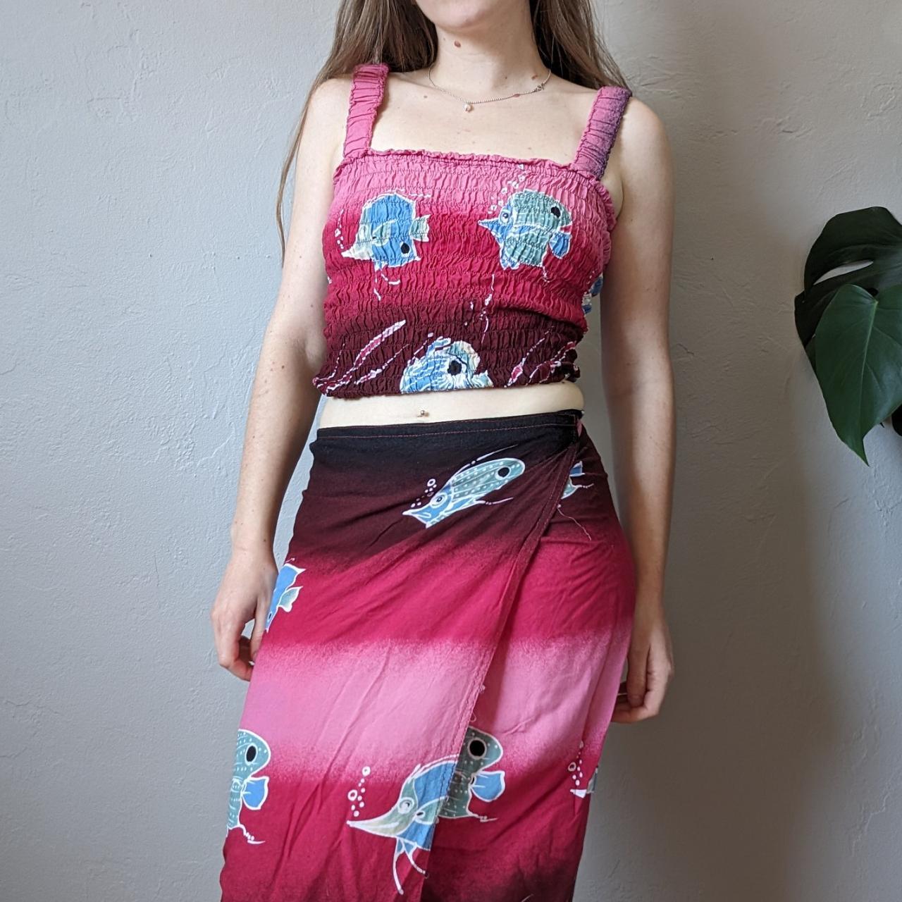 vintage 90s tank top and skirt set. top has tank top... - Depop