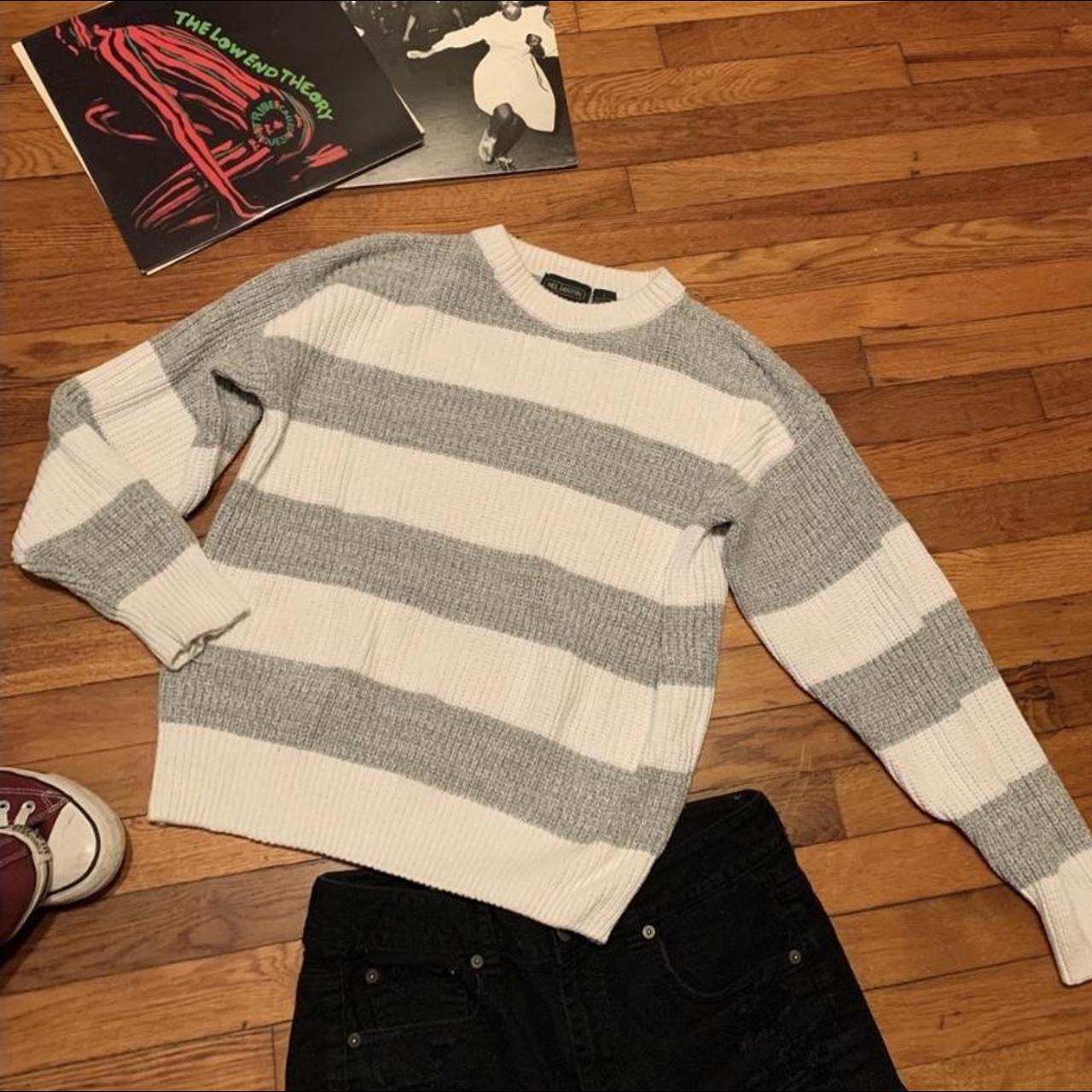 Vintage chunky knitted striped Neil Martin sweater.... - Depop