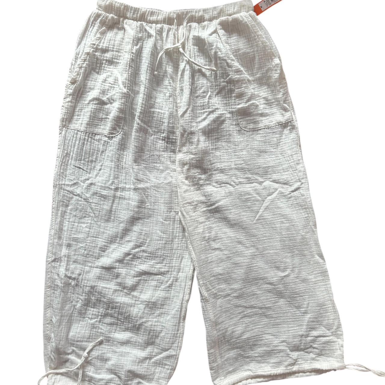 white linen pants -target brand -never worn... | Depop