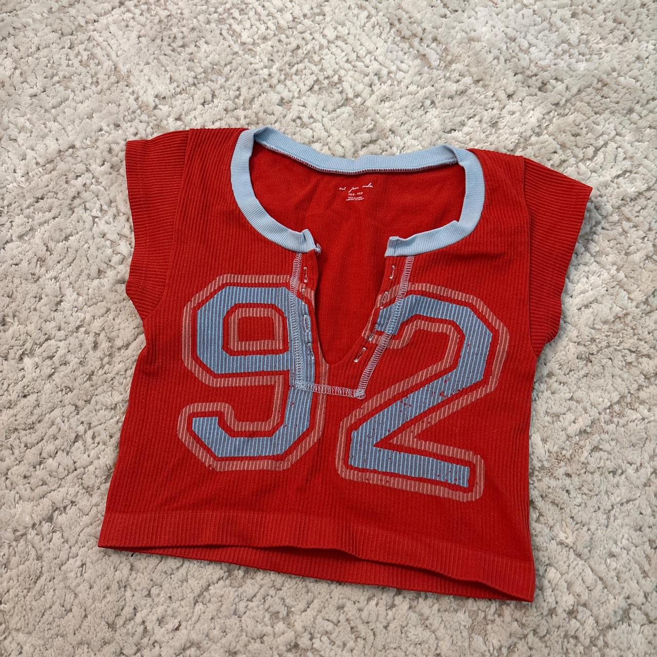 Urban outfitters red and blue top size xs/s Never... | Depop
