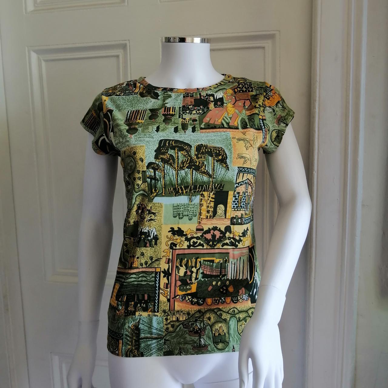 Vintage 1970s graphic print T shirt S - Depop