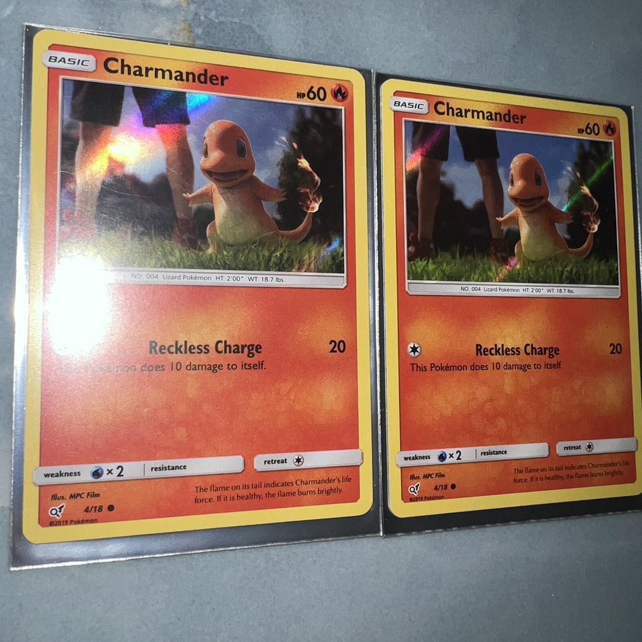 2 Pokémon TCG Charmander Detective Pikachu 4/18 Holo... - Depop
