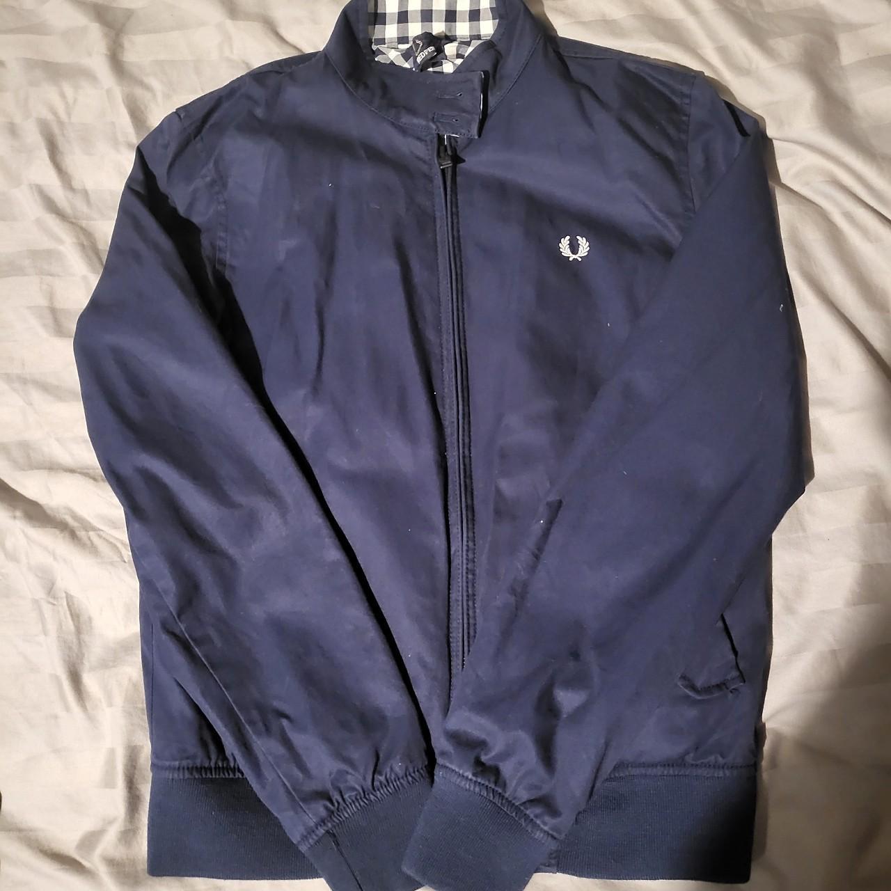 Fred perry womens navy Harrington bomber jacket Size... - Depop