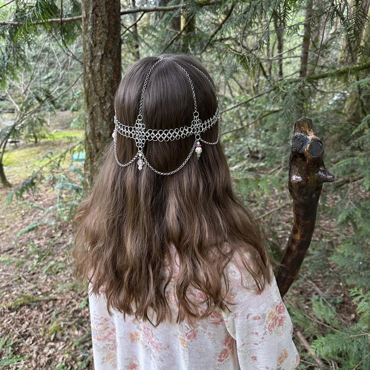 Chainmail headpiece made by me. For a tea party,... | Depop