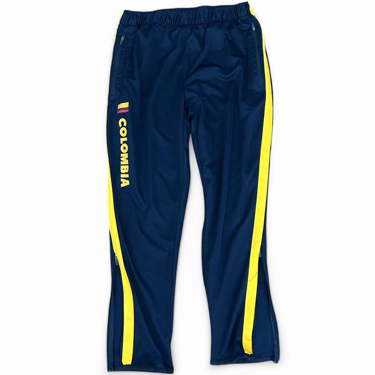 Navy blue and yellow Colombia 🇨🇴 Mitre tracksuit... | Depop