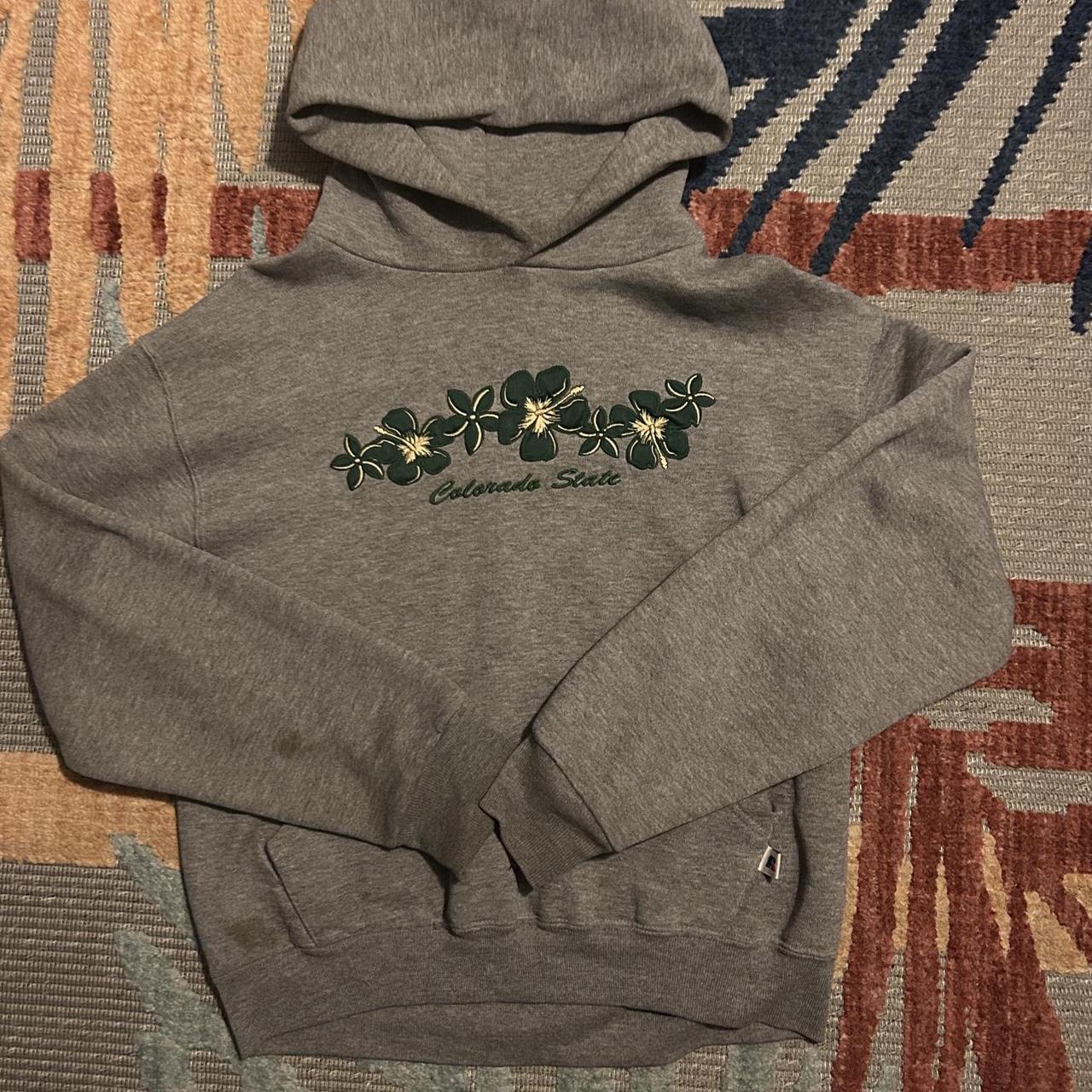 Rare CSU Colorado State Hoodie Grey Green... | Depop
