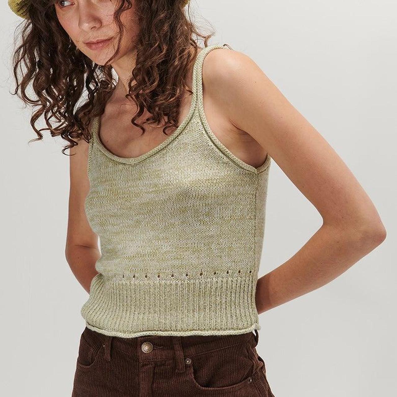 Green ghanda courtney knit tank top #knitwear - Depop