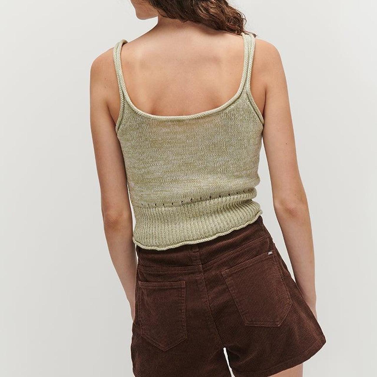 Green ghanda courtney knit tank top #knitwear - Depop