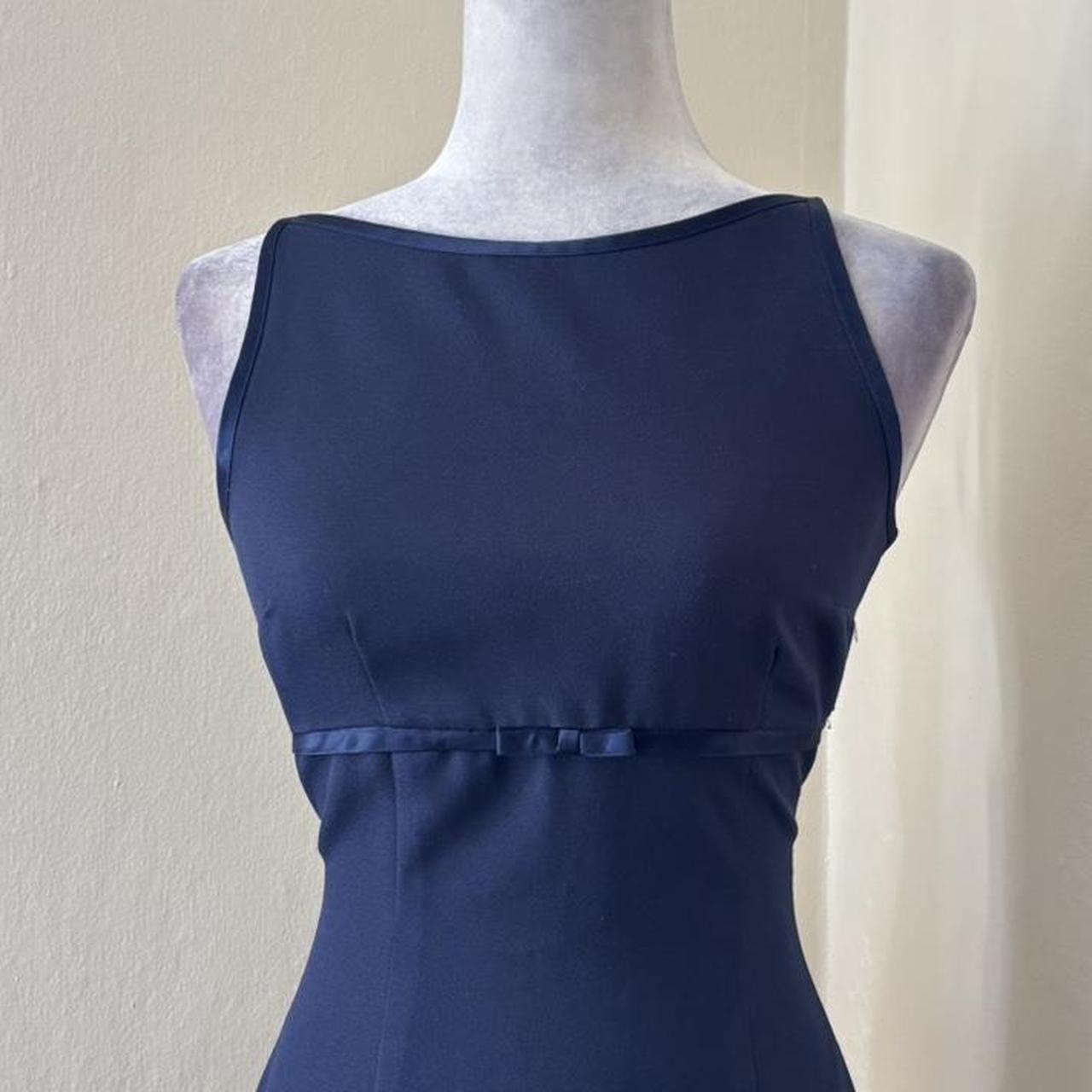 90s office siren boat neck babydoll mini dress... | Depop