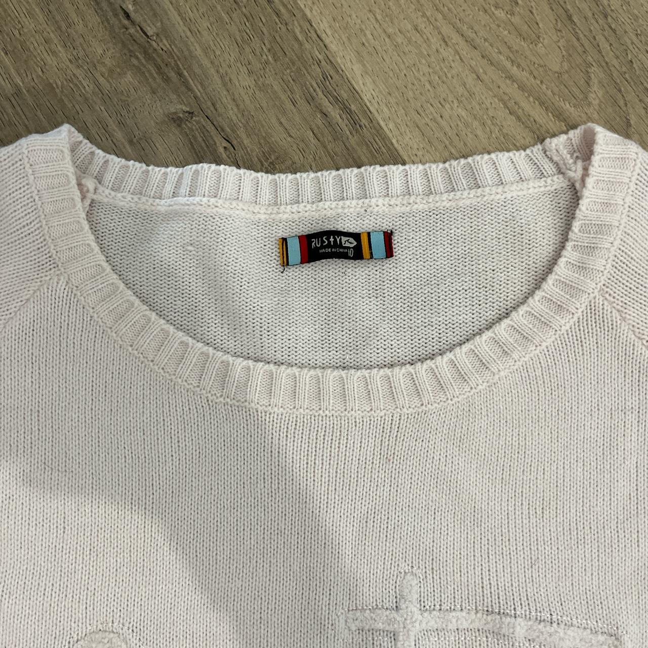 RUSTY KNITTED JUMPER LIGHT PINK size 10 - Depop