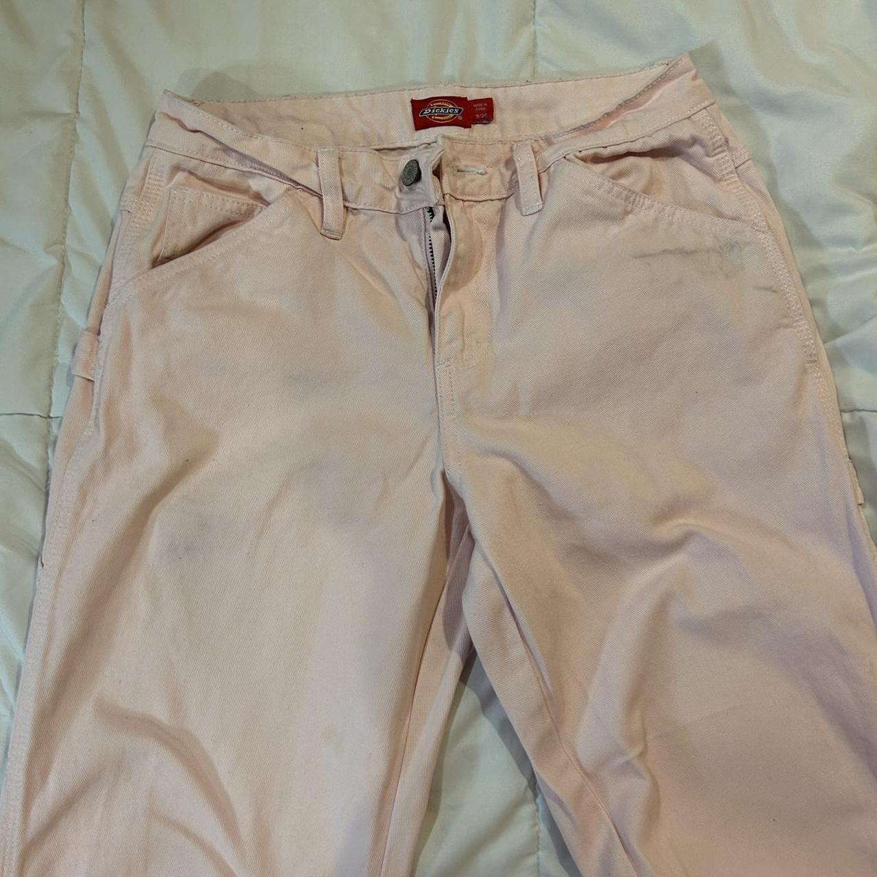 pink carhartt dickies carpenter pants jeans waist... - Depop