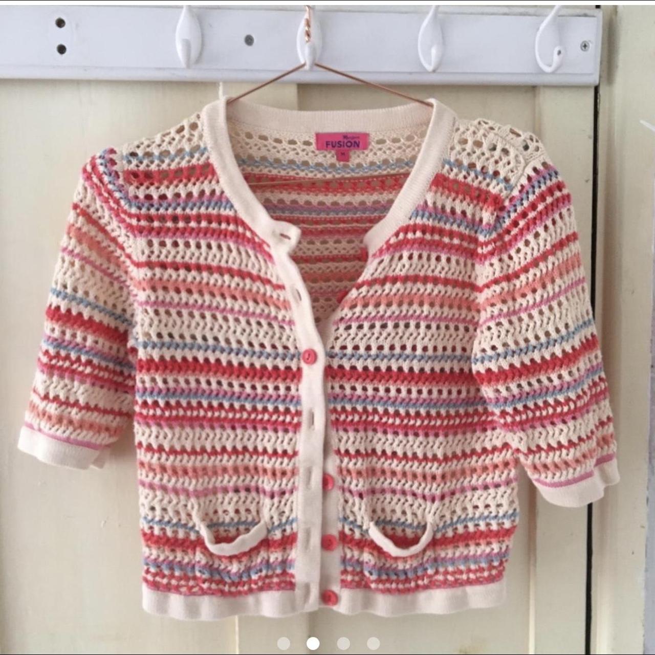 Monsoon fusion crochet cardigan 3/4 length sleeves... - Depop