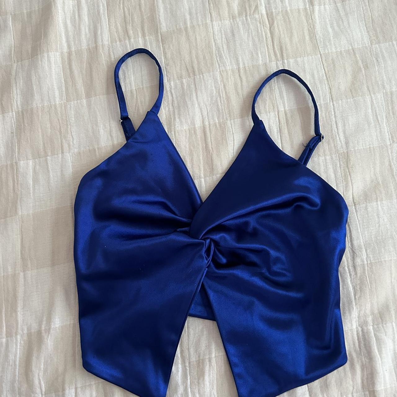 supre satin crop - size XS - worn a few times -... - Depop