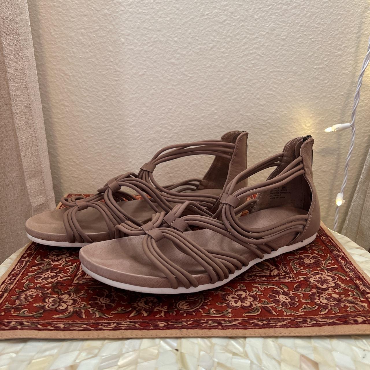 Adam Tucker by Me Too Beige Strappy Sandals Only... - Depop