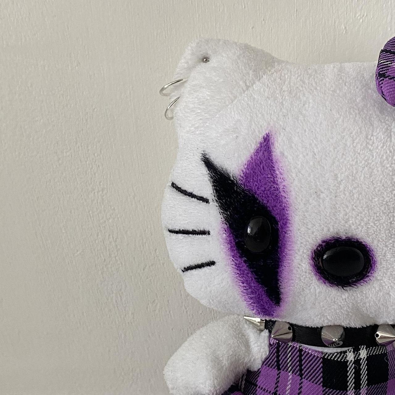custom goth hello kitty plush customised and... - Depop