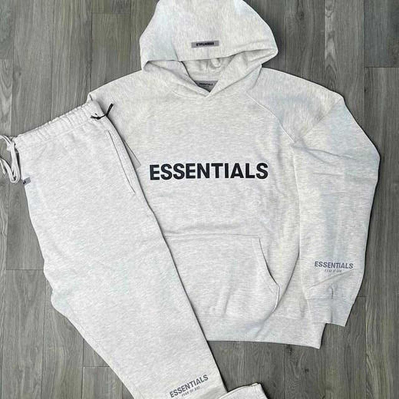 Gray and black essentials tracksuit BRAND NEW... - Depop Gray and black essentials tracksuit BRAND NEW... - Depop