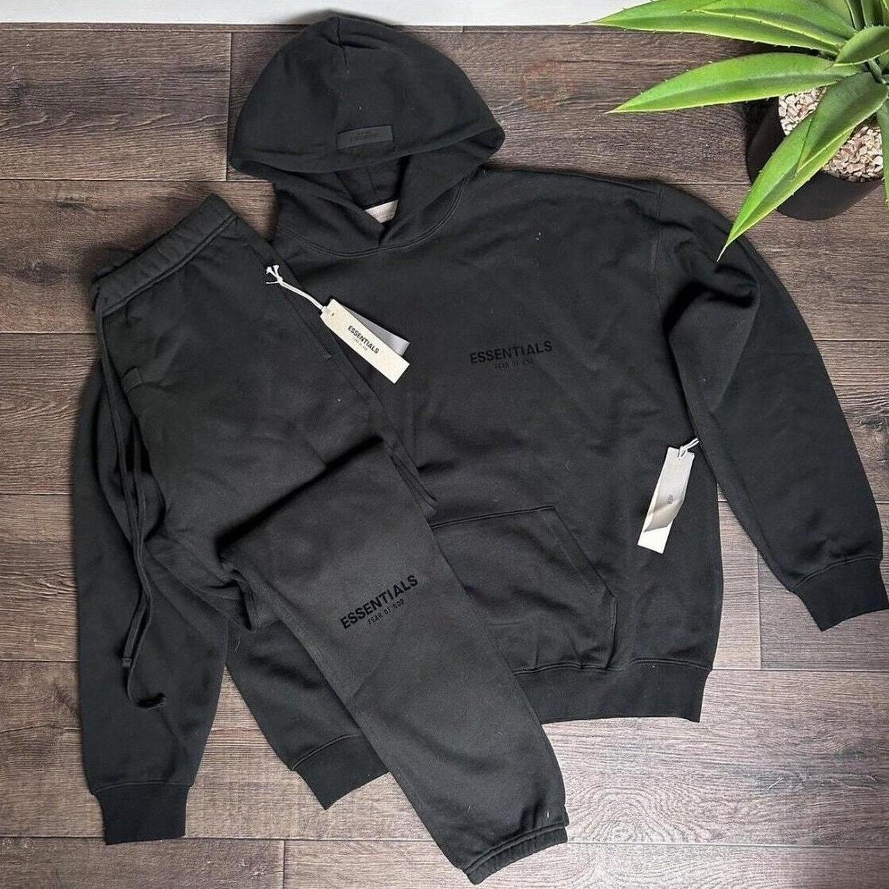 Gray and black essentials tracksuit BRAND NEW... - Depop