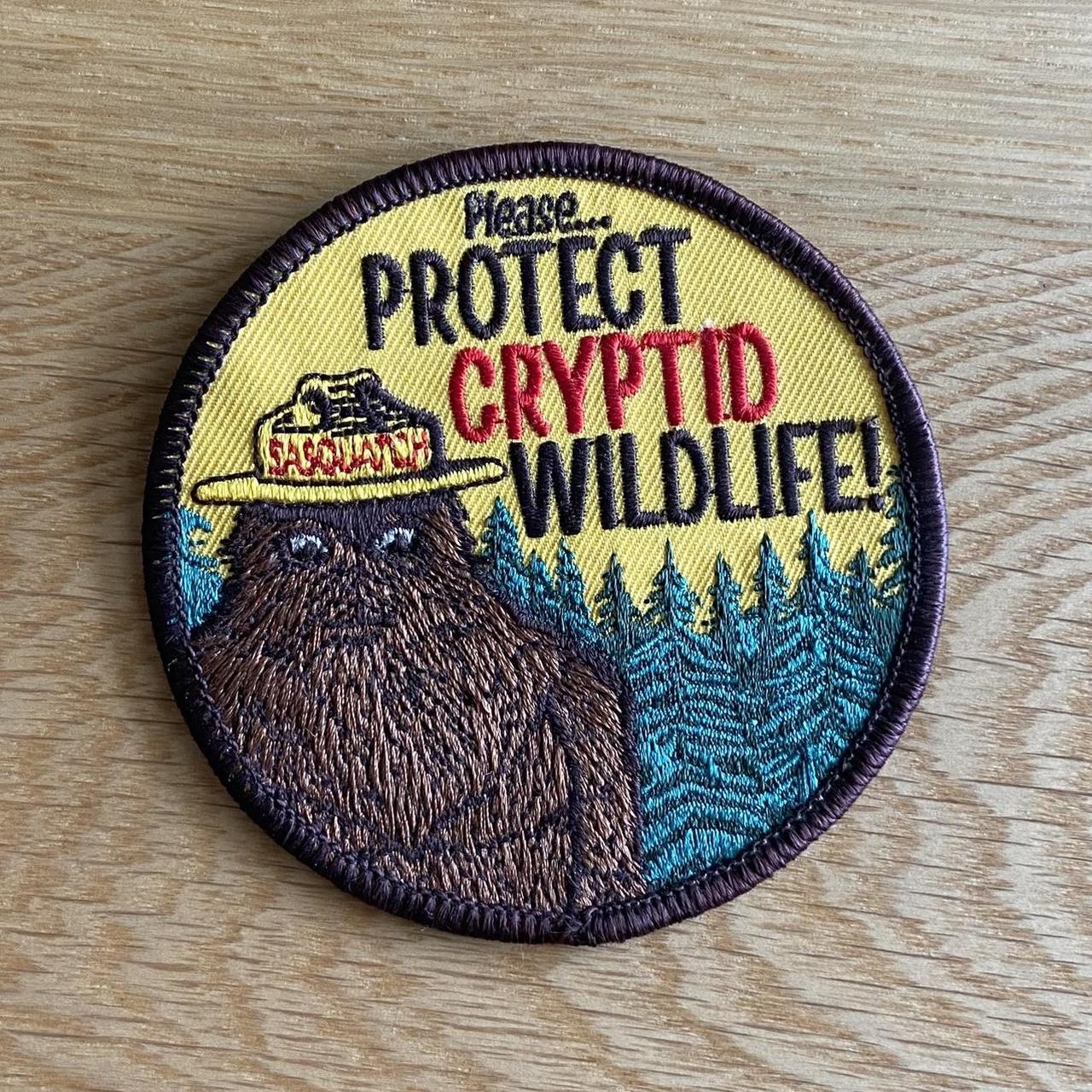 Protect cryptid wildlife 3x3” embroidered patch with... - Depop